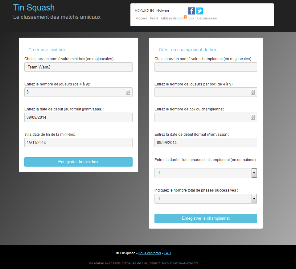 Tin Squash : le classement des matchs amicaux